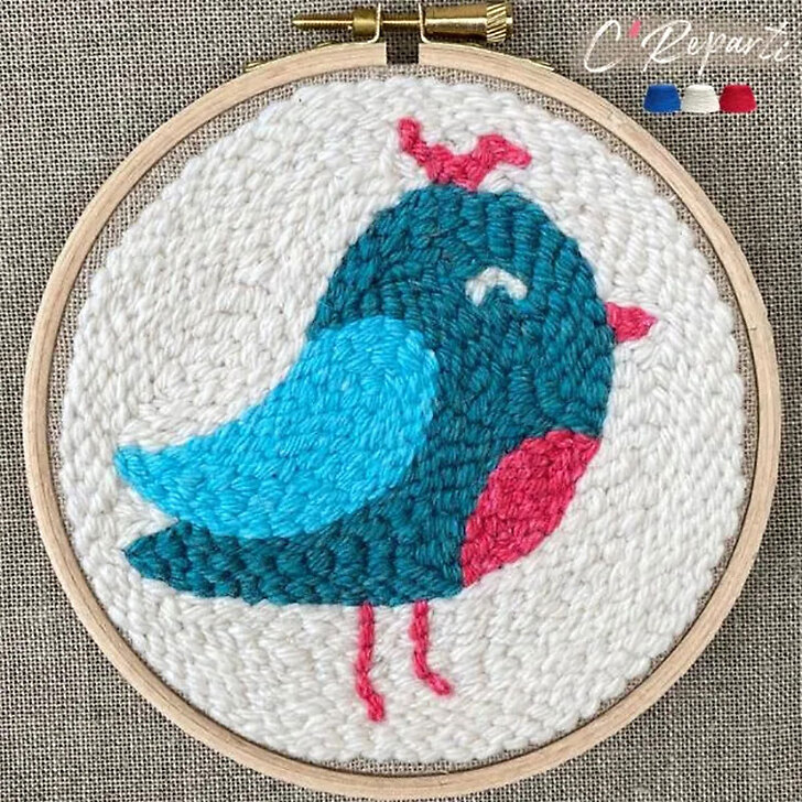 Kit Punch Needle 1 Style - Blue bird · Boutiques de musées
