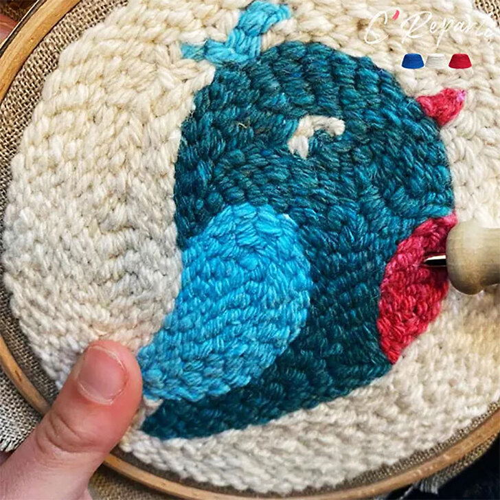 Kit Punch Needle 1 Style - Blue bird · Boutiques de musées