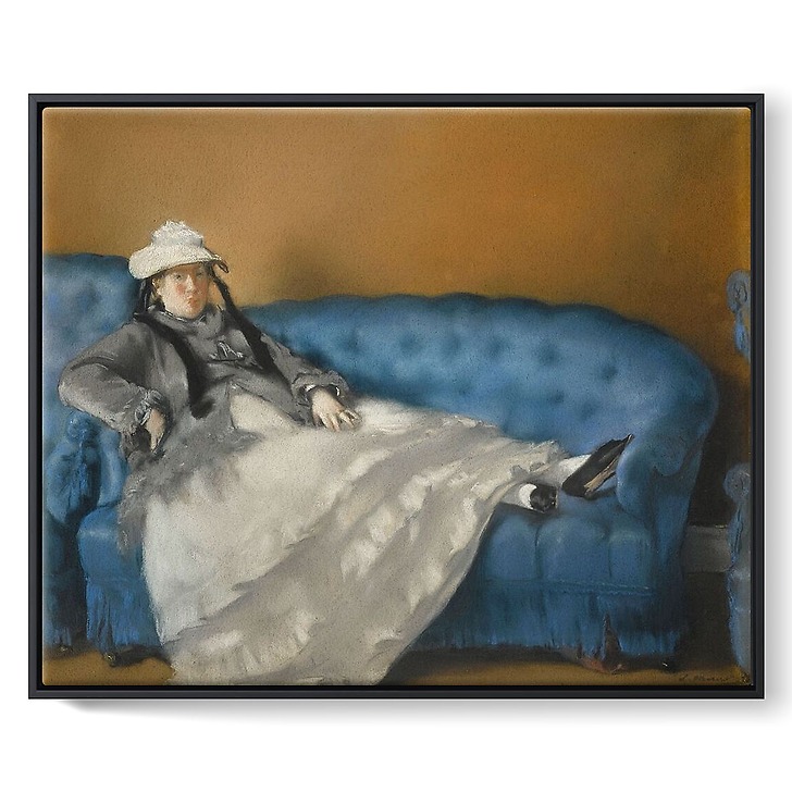 Portrait of Madame Edouard Manet on a blue sofa (framed canvas ...