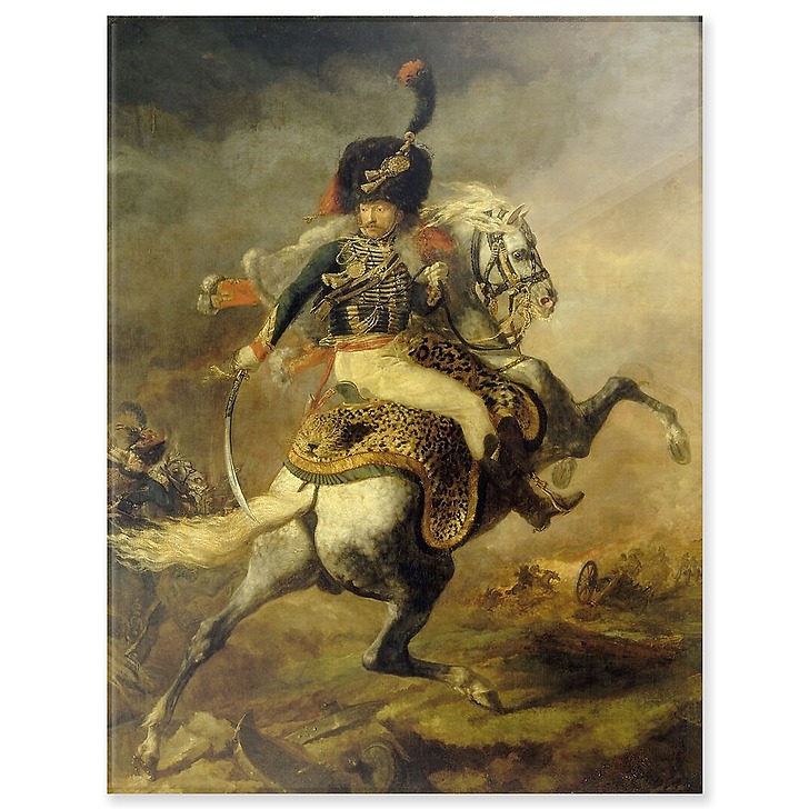 Officier de chasseurs à cheval de la garde impériale chargeant ...