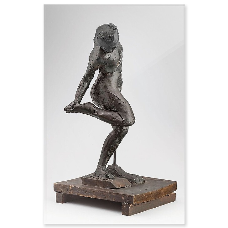 Danseuse, position de quatrième devant sur la jambe gauche, (acrylic ...