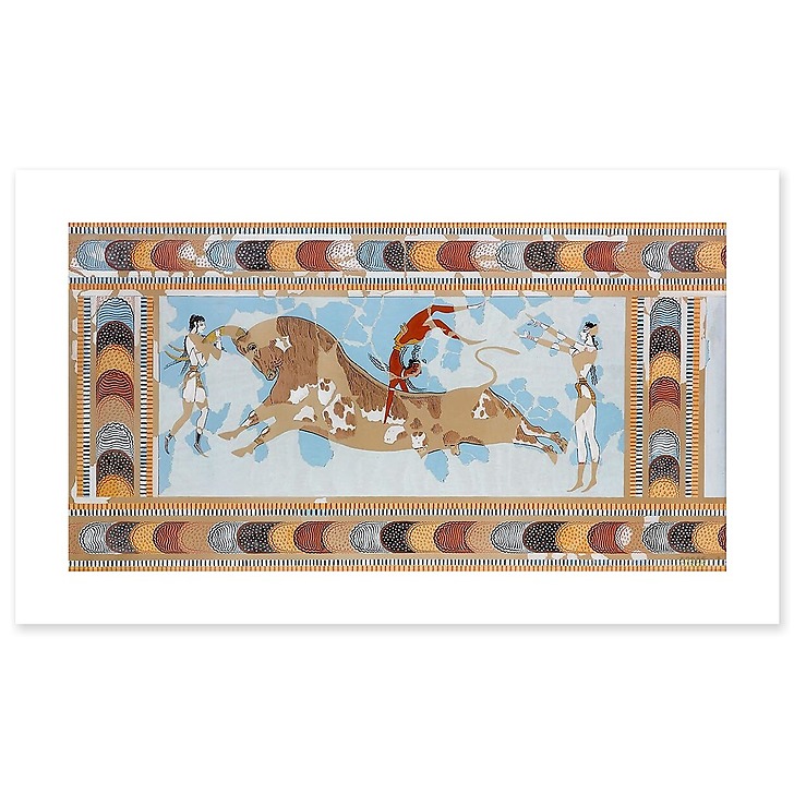 Reproduction de la fresque de l’Acrobate sur taureau Knossos (canvas ...